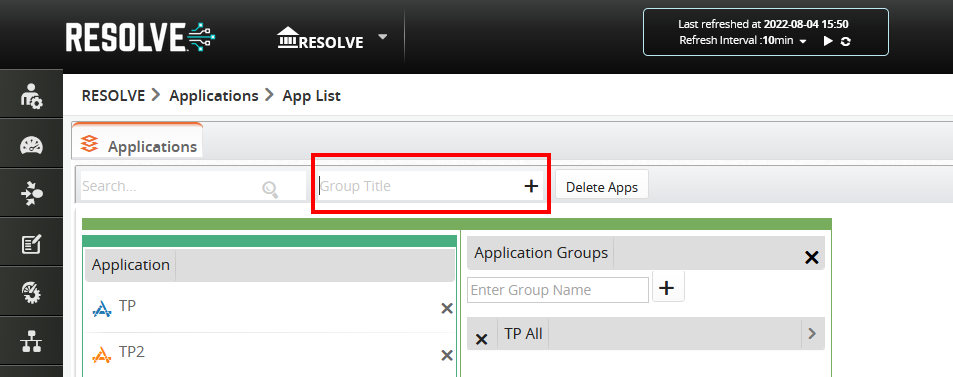 Applications | Resolve Documentation